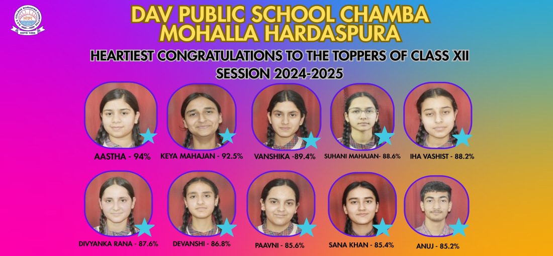 Welcome To DAV SR. SEC. PUBLIC SCHOOL CHAMBA